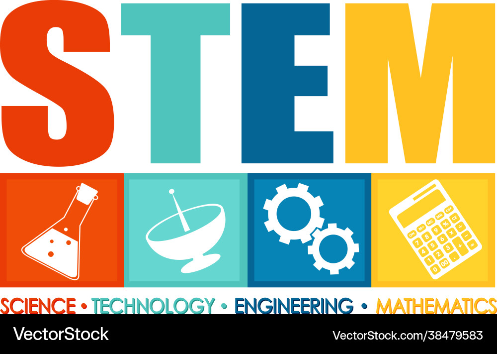 Stem education logo banner on white background Vector Image
