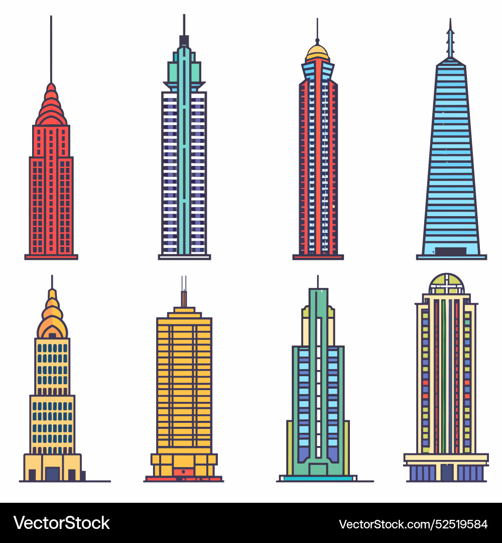 Colorful skyscraper depicting modern Royalty Free Vector
