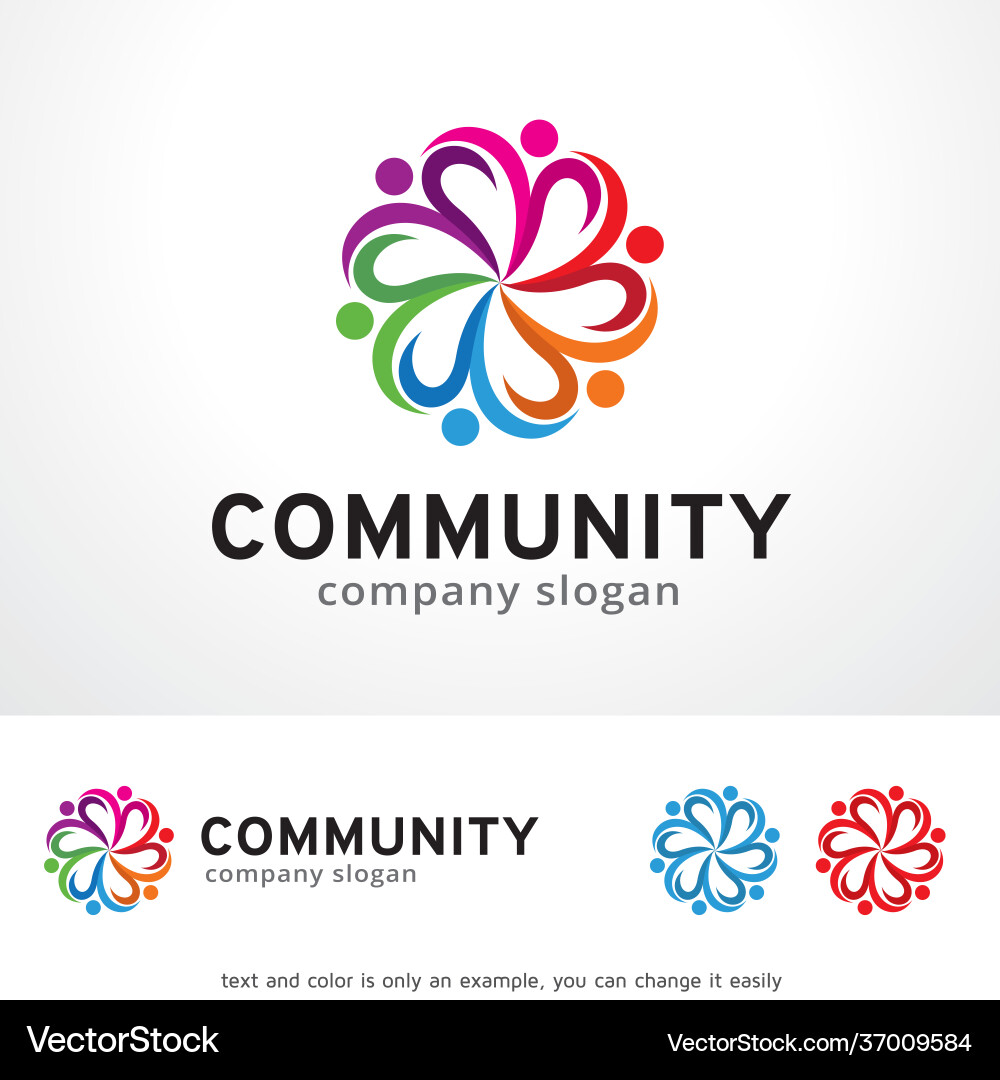 Community logo template design Royalty Free Vector Image