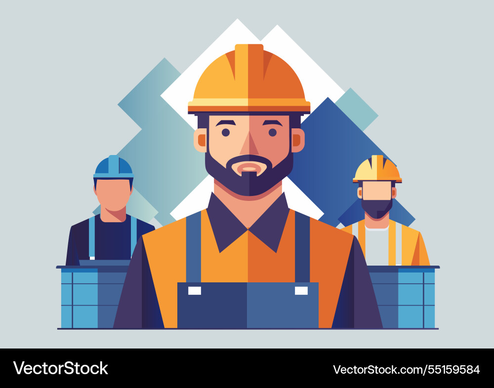 Construction team builders engineers workers Vector Image