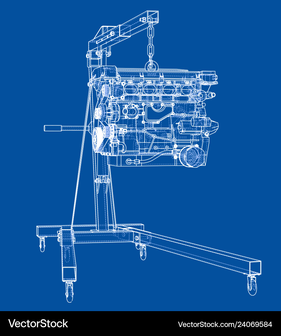 Engine hoist with outline Royalty Free Vector Image