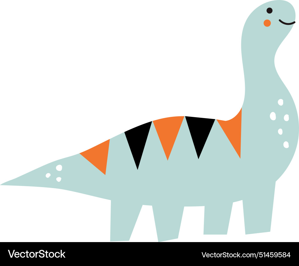 Flat with little dinosaur Royalty Free Vector Image