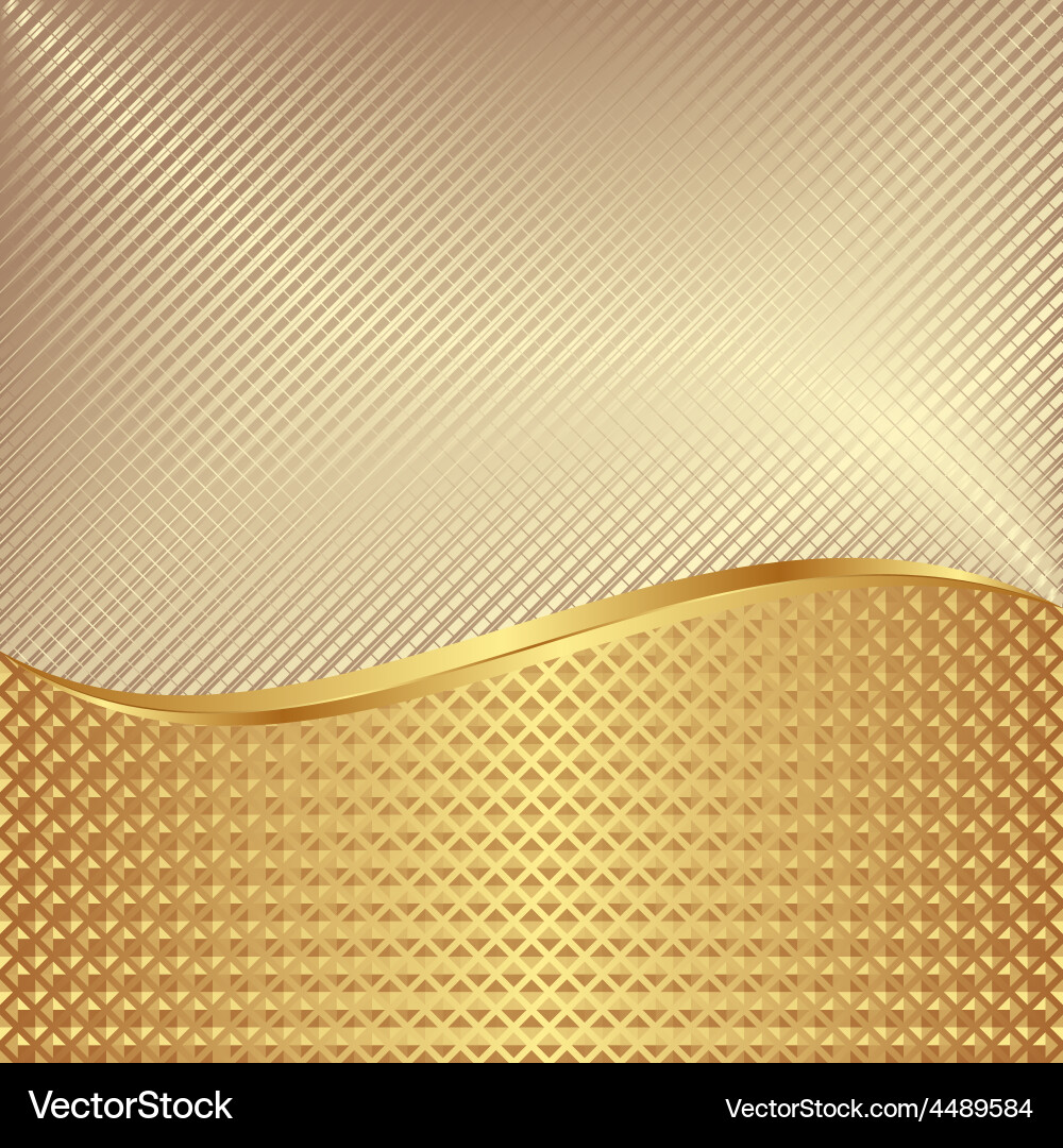 Golden textured background divided into two Vector Image