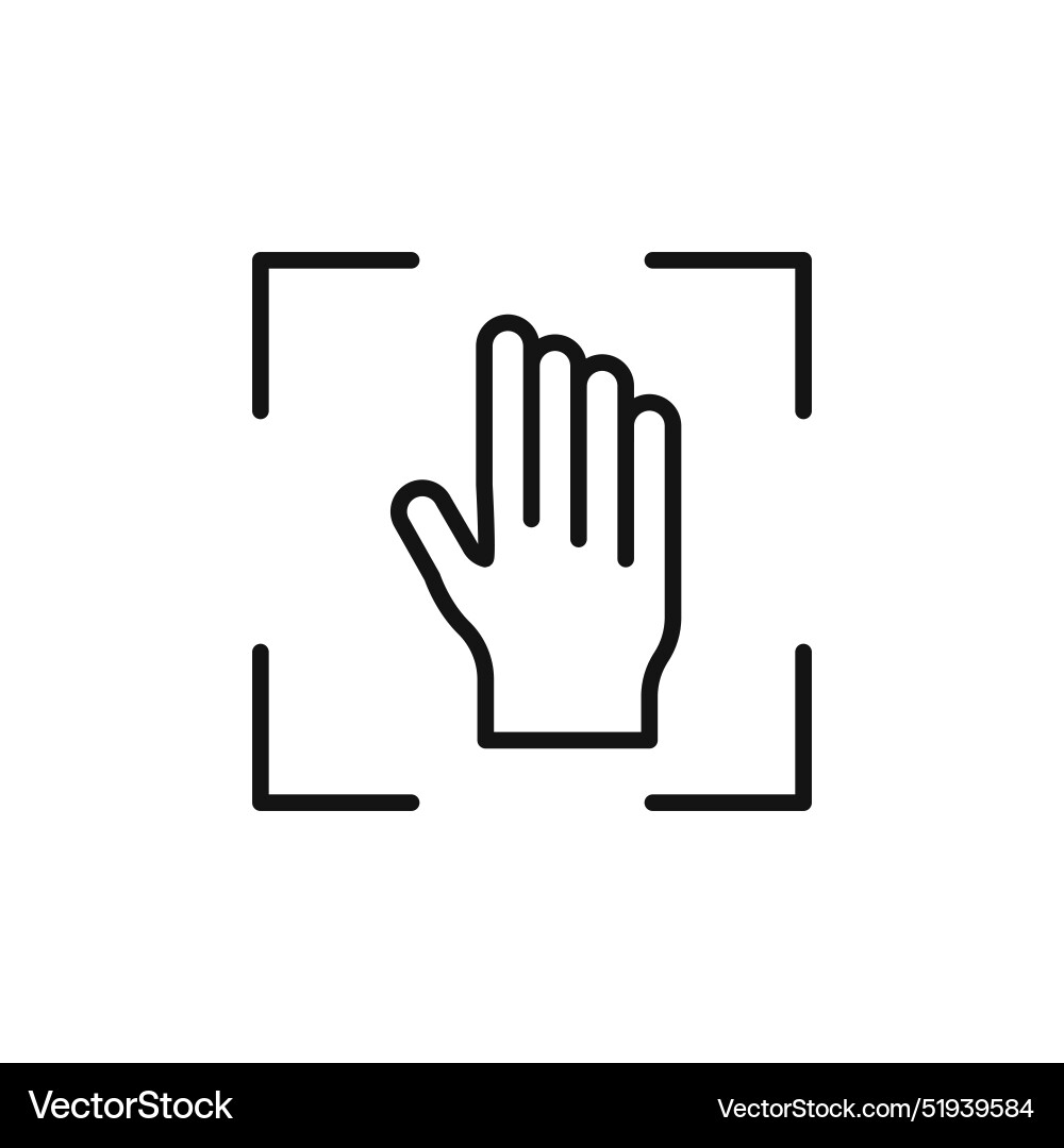 Hand scan icon logo sign outline Royalty Free Vector Image