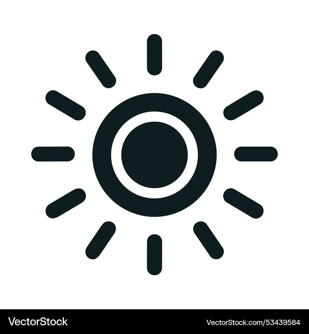 Minimalist sun design icon style Royalty Free Vector Image