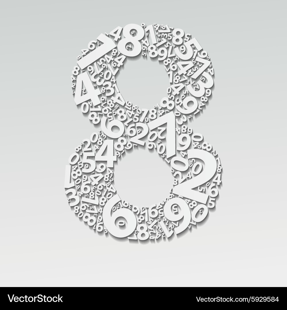 Number eight Royalty Free Vector Image - VectorStock