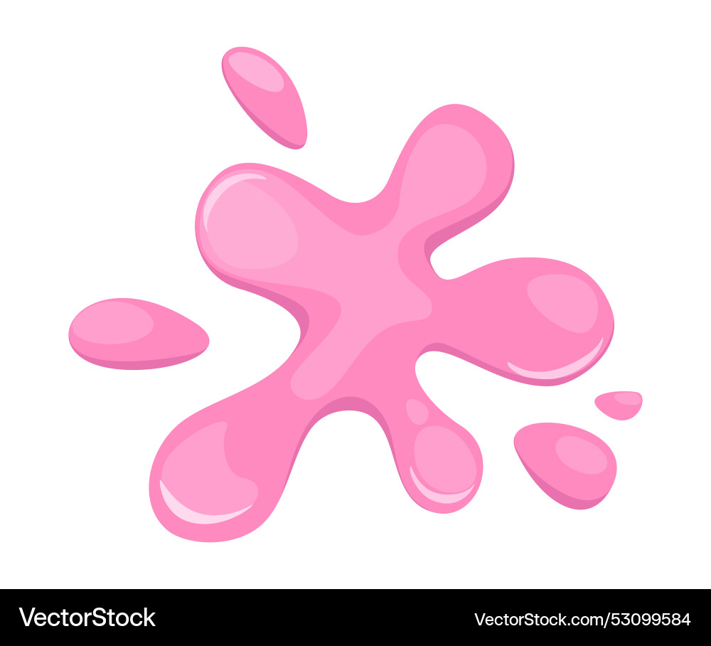 Pink paint splash depicted in a flat Royalty Free Vector