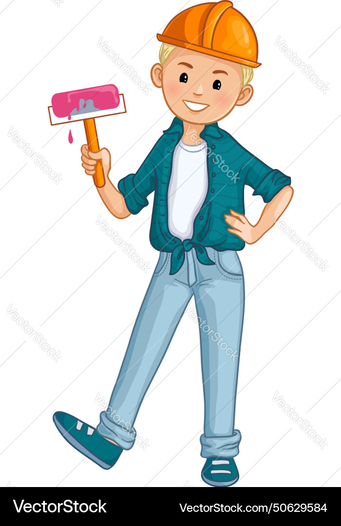 Professional wall painter Royalty Free Vector Image