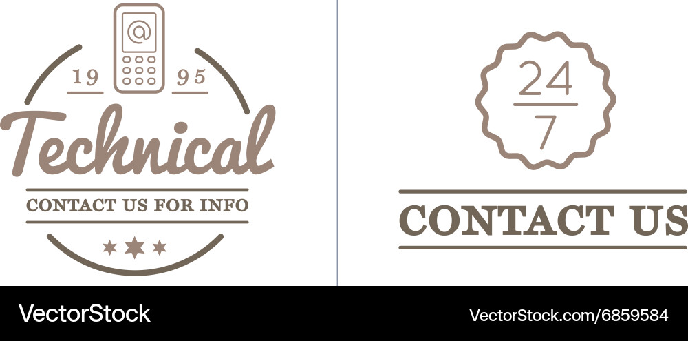 Set of contact us service elements and assistance Vector Image