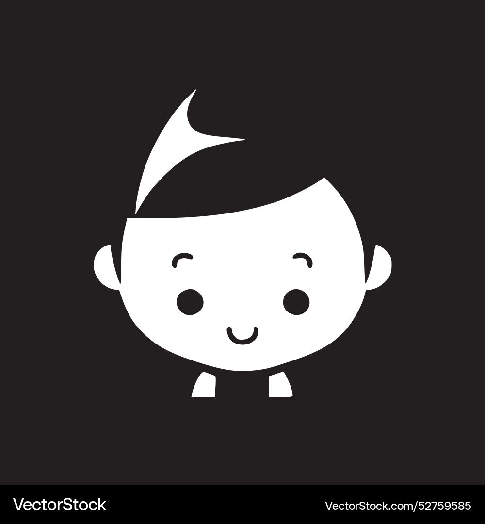 Baby boy - black and white Royalty Free Vector Image