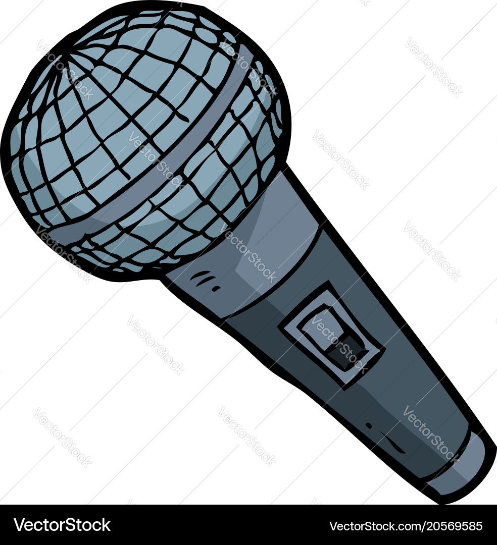 Cartoon doodle microphone Royalty Free Vector Image