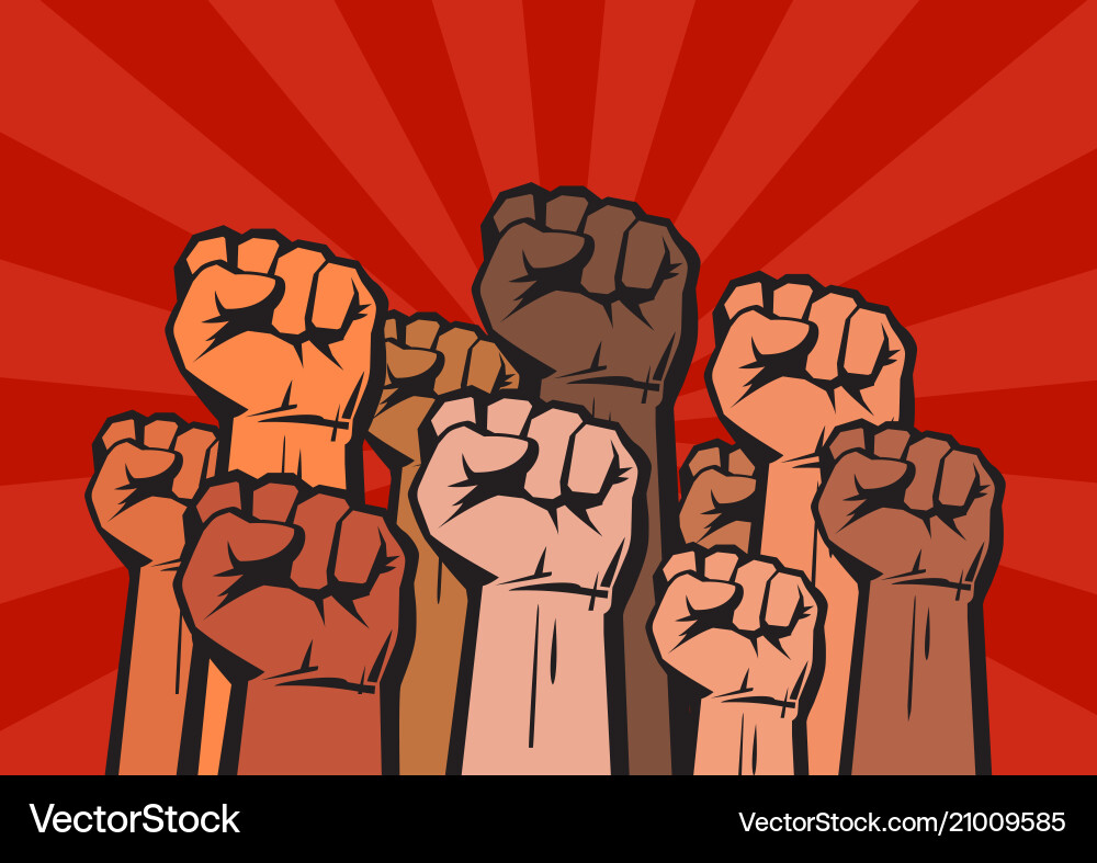 Clenched fists Royalty Free Vector Image - VectorStock