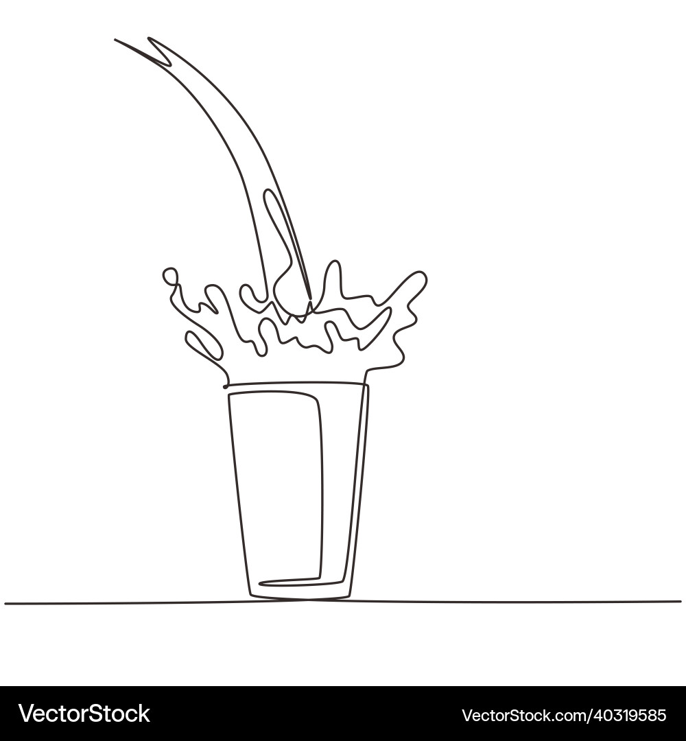 Continuous Line Milk Pouring Royalty Free Vector Image
