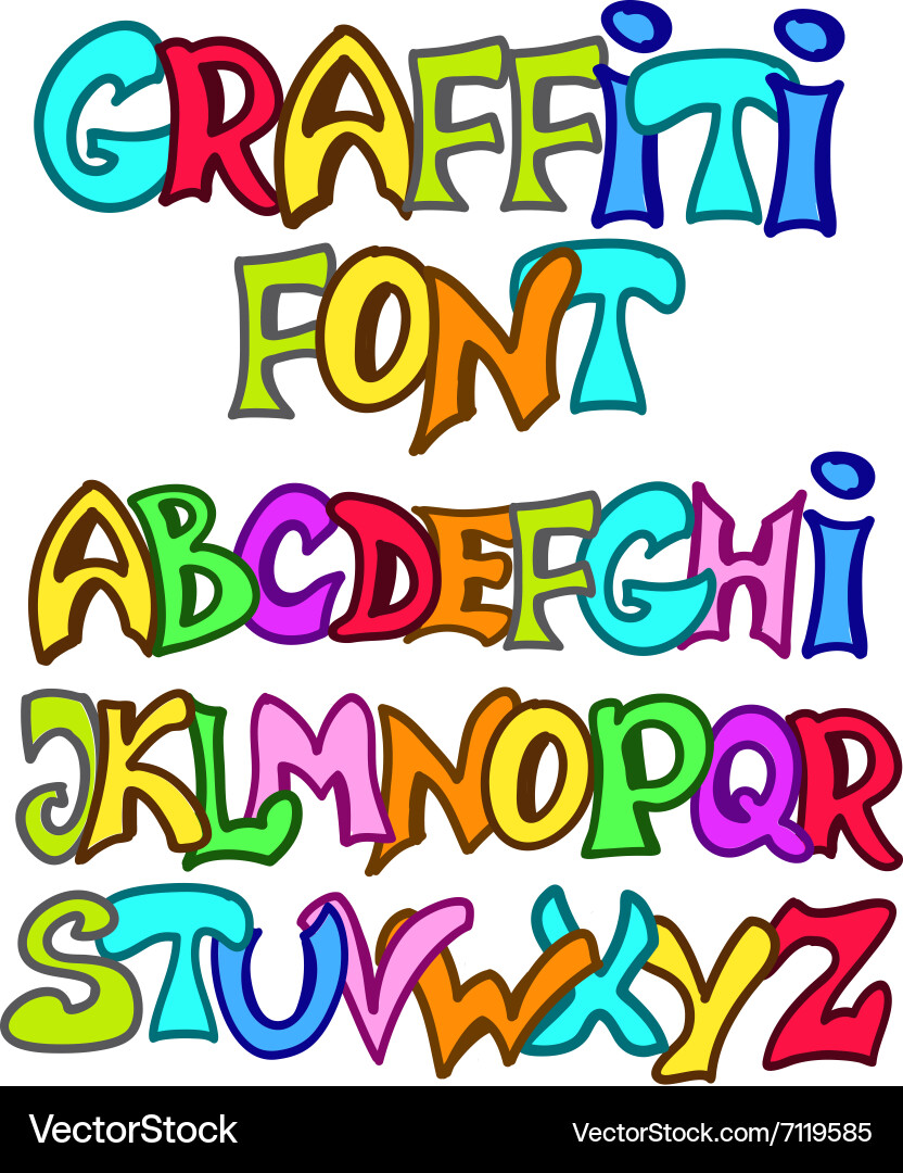 Graffiti font Royalty Free Vector Image - VectorStock