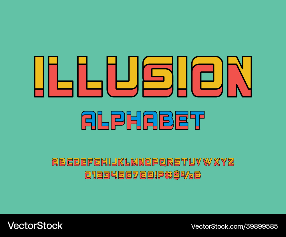 Illusion font Royalty Free Vector Image - VectorStock