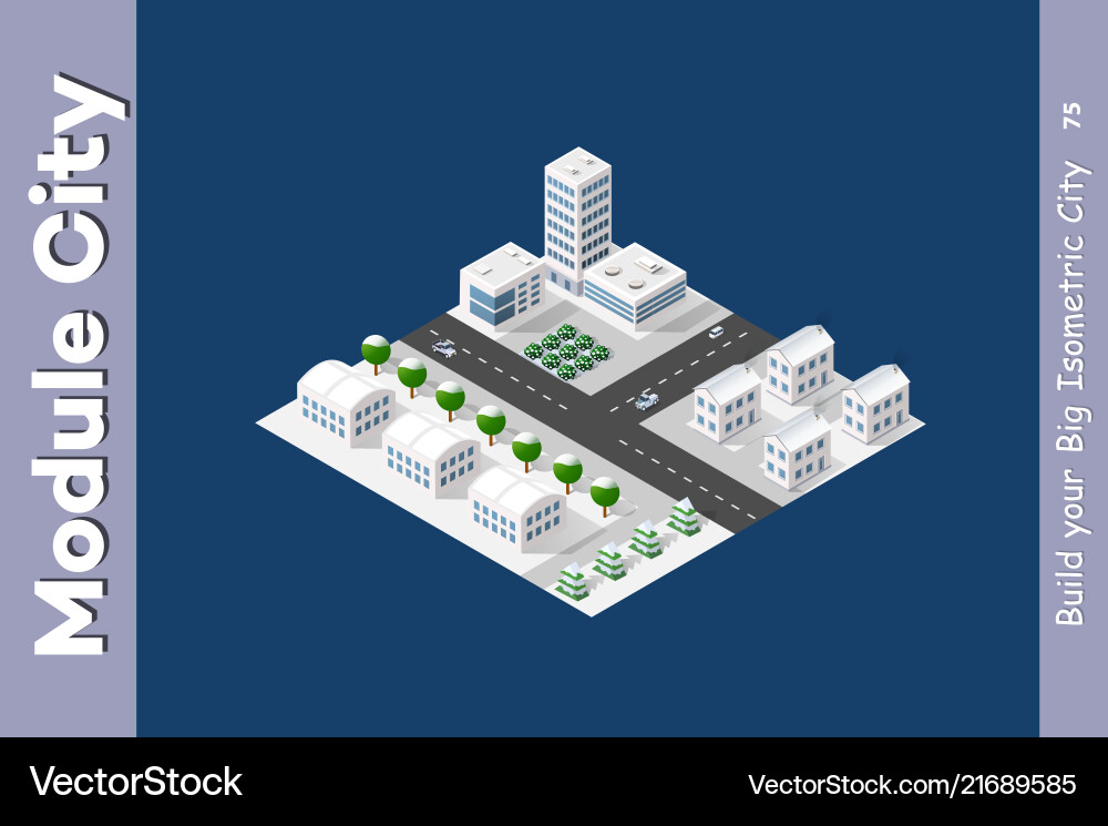 Isometric module is area landscape Royalty Free Vector Image