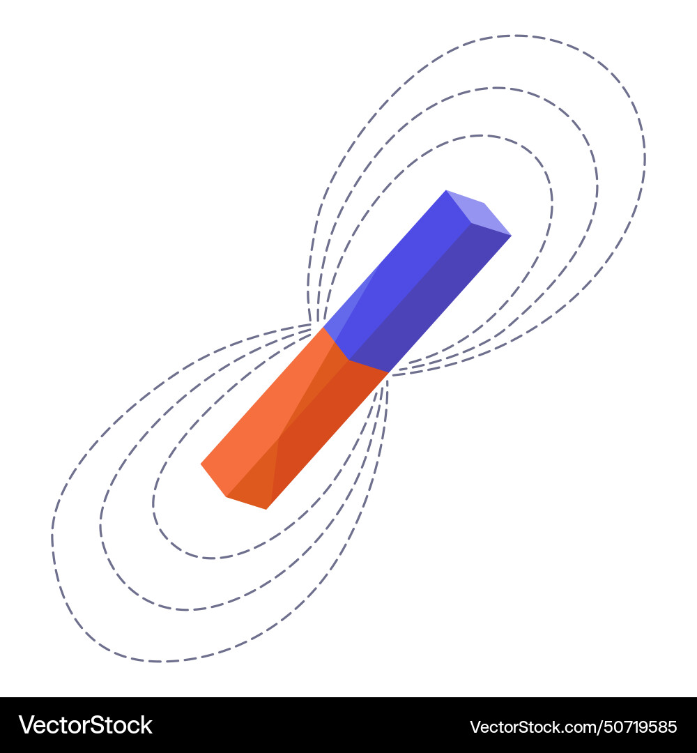Magnetic force and electromagnetic field polar Vector Image
