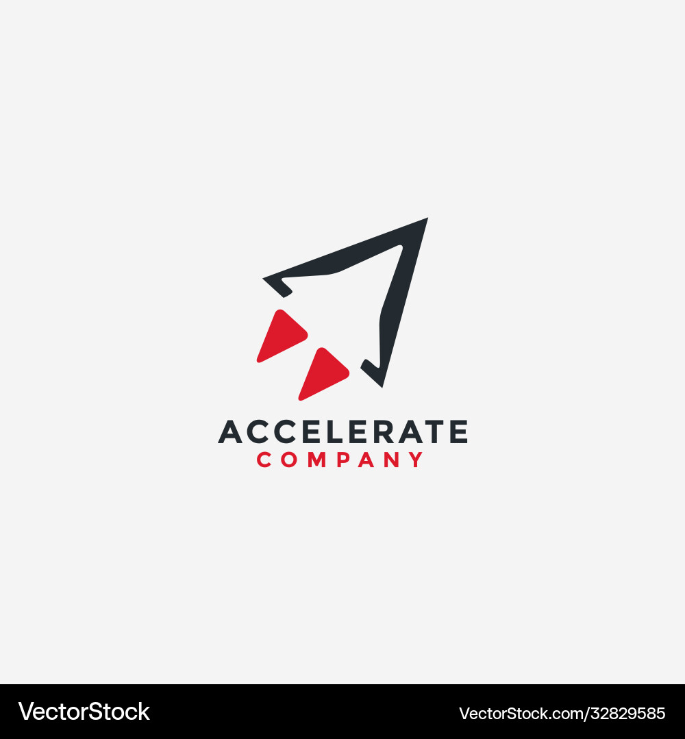 Minimalist Rocket Logo - Accelerate Royalty Free Vector
