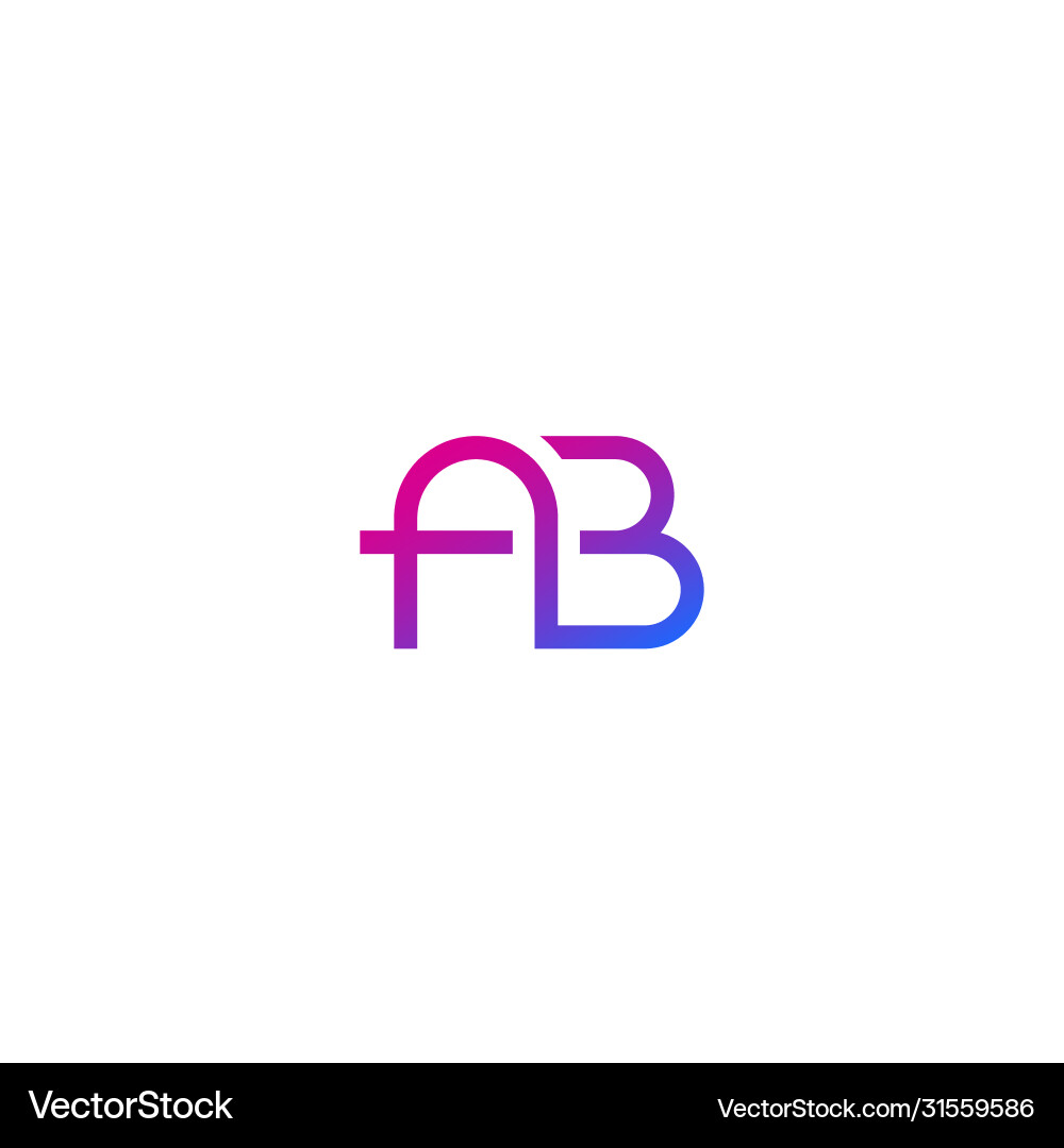 Ab monogram minimal logo Royalty Free Vector Image