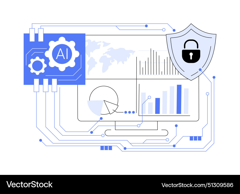 Ai-optimized security audits abstract concept Vector Image