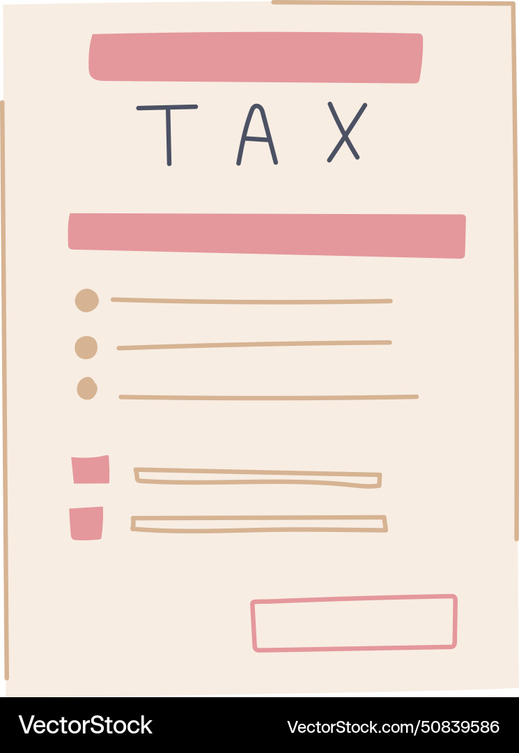 Bill tax form cartoon Royalty Free Vector Image
