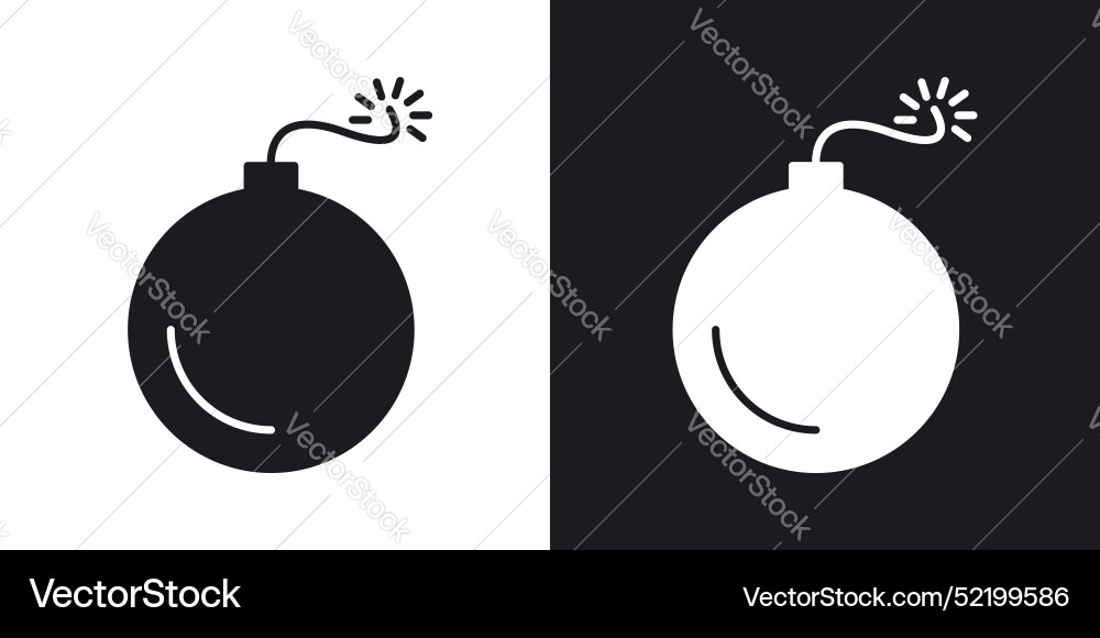 Bomb icon set in solid style Royalty Free Vector Image