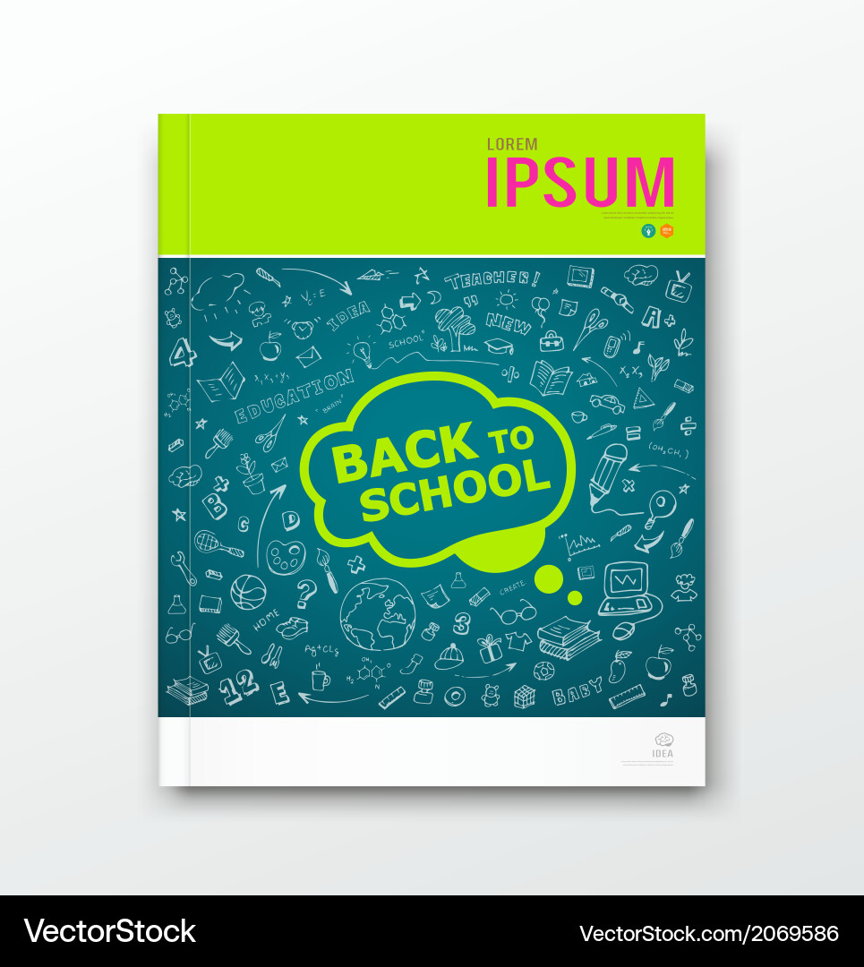 Cover annual report educations design with hand d Vector Image