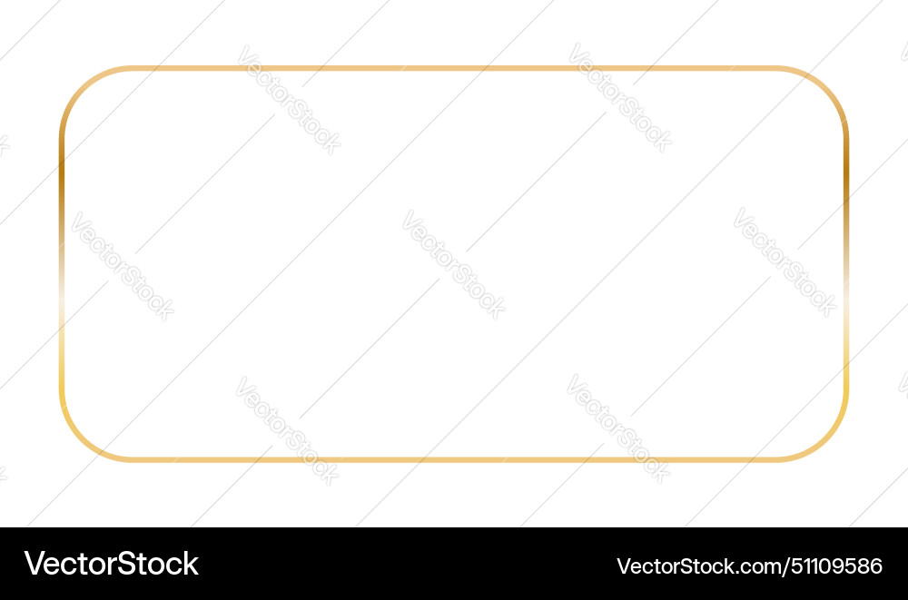 Gold rectangular frame with rounded corners Vector Image