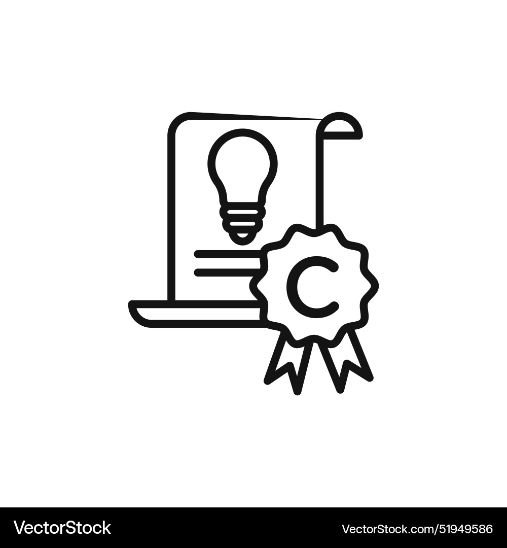 Intellectual property and copyright logo sign Vector Image
