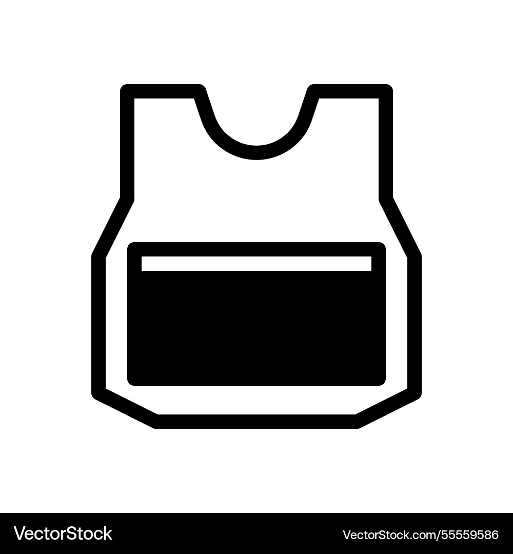 Minimalist tactical vest icon for security needs Vector Image