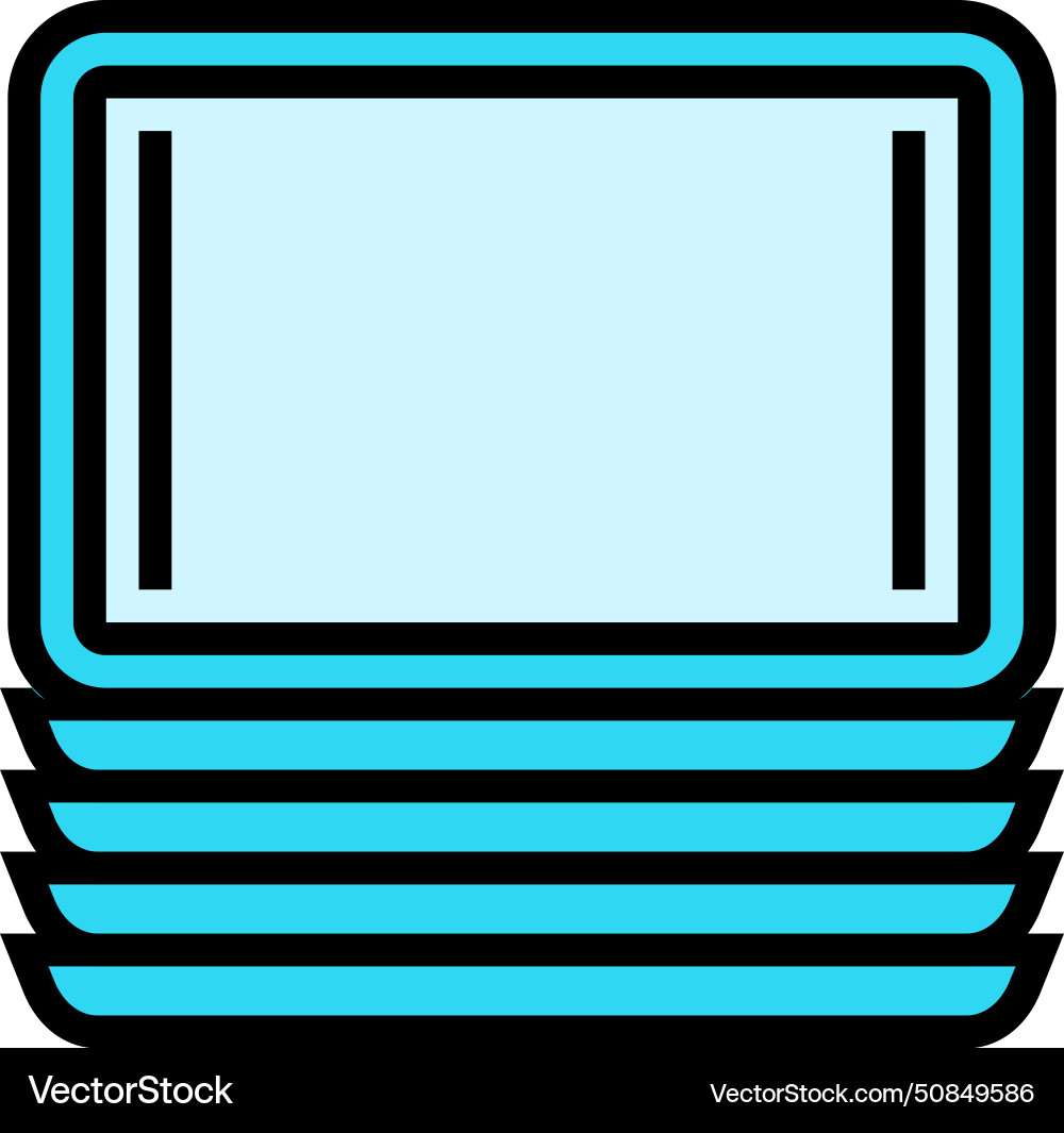 Serving trays restaurant equipment color icon Vector Image