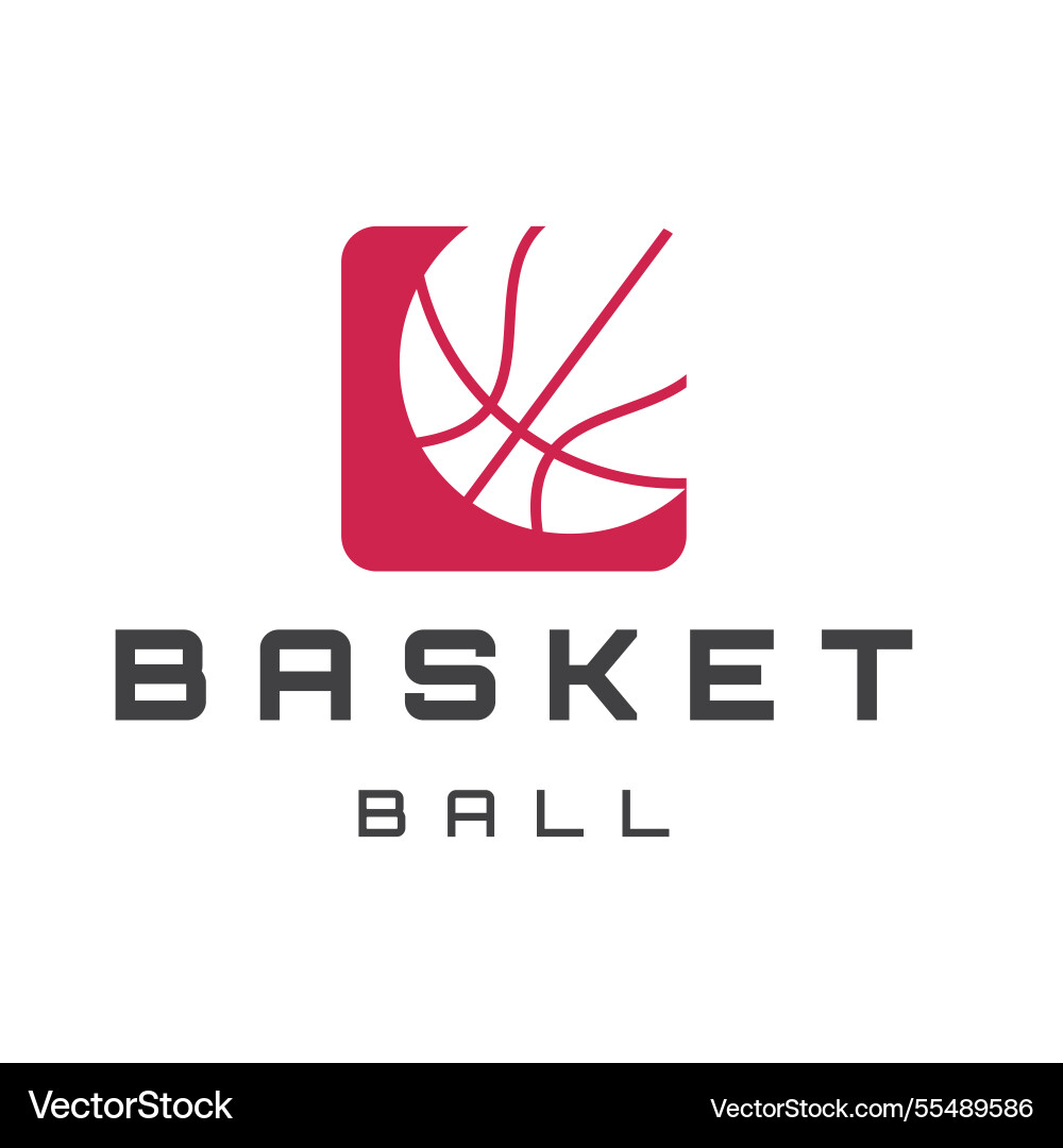Simple basketball logo design american Royalty Free Vector