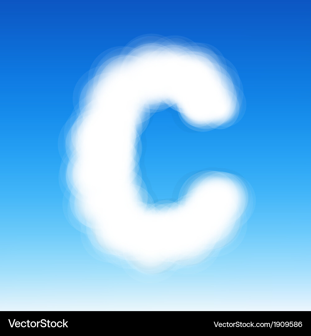 Sky letter c Royalty Free Vector Image - VectorStock