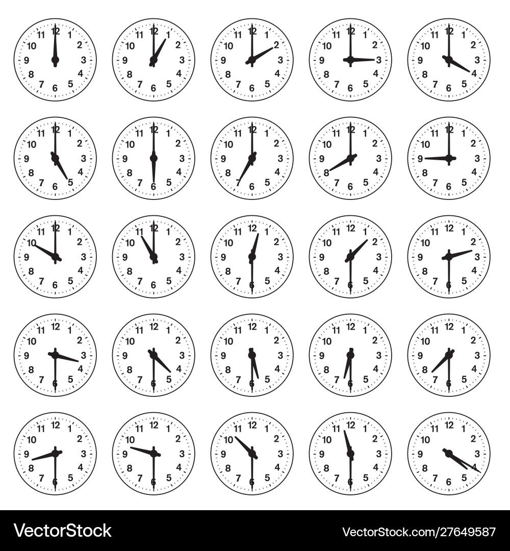 Analogue-time-clocks Royalty Free Vector Image
