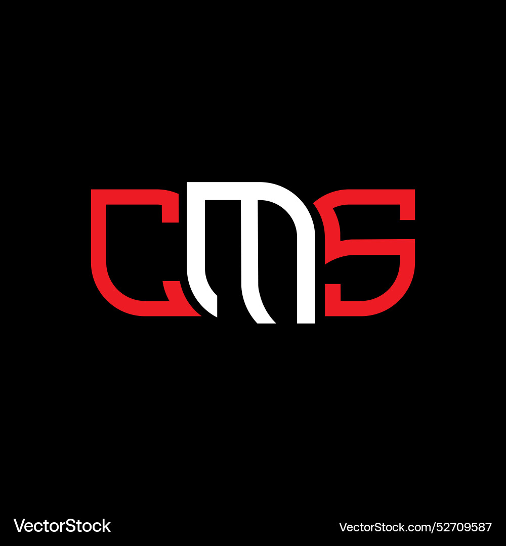 Cms logo design simple and modern Royalty Free Vector Image