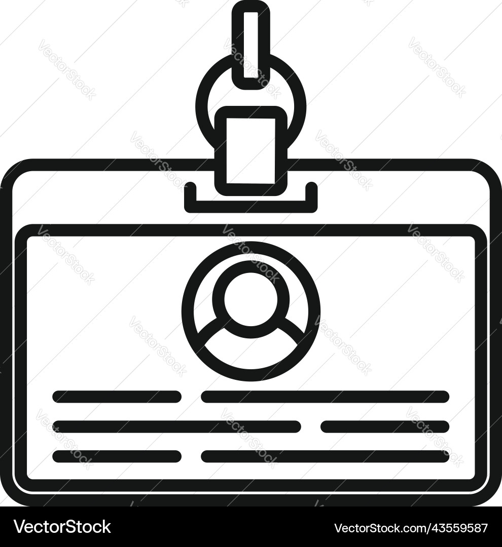 Conference id card icon outline photo Royalty Free Vector