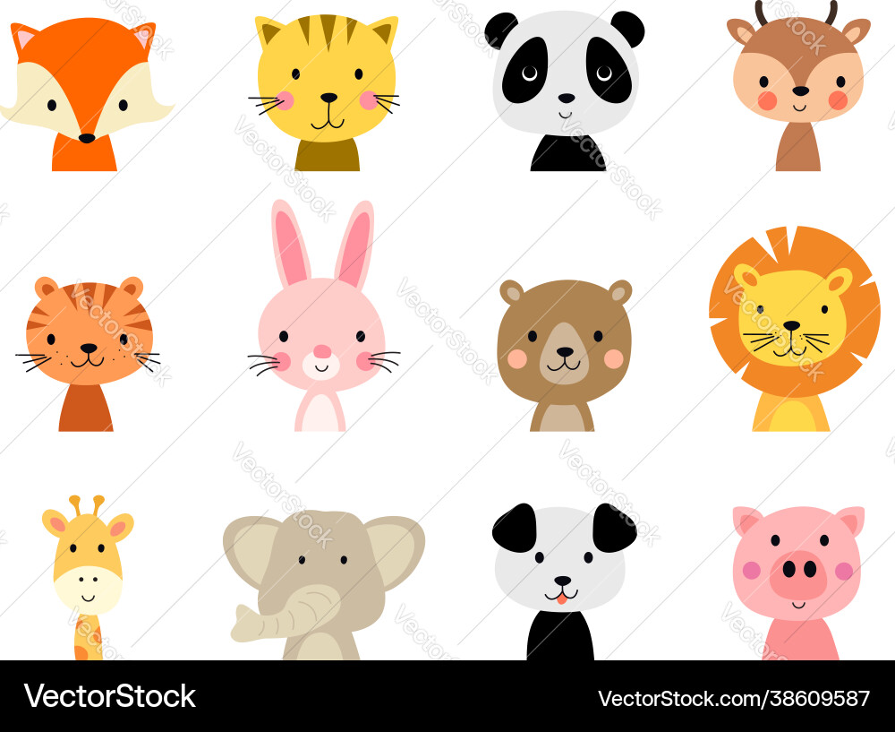 Cute animal characters Royalty Free Vector Image