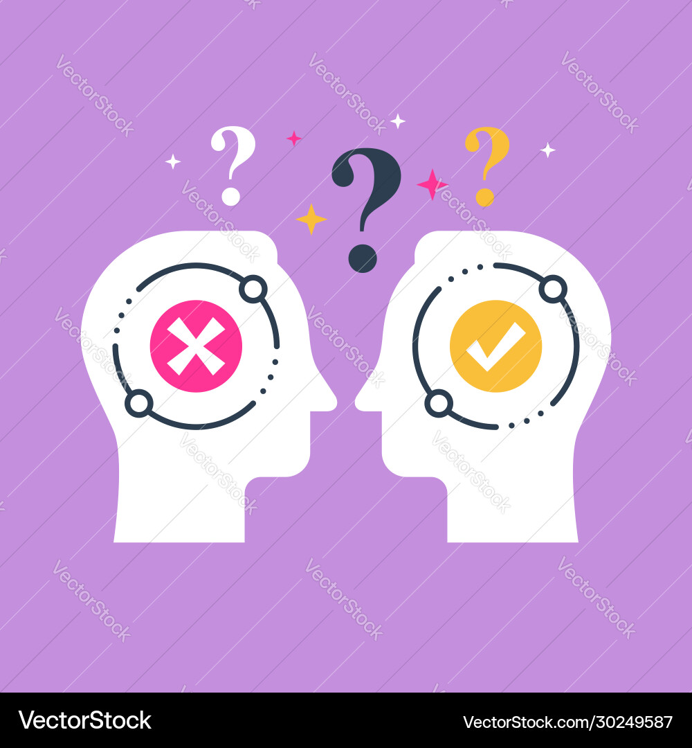 Decision making opinion poll bias and mindset Vector Image