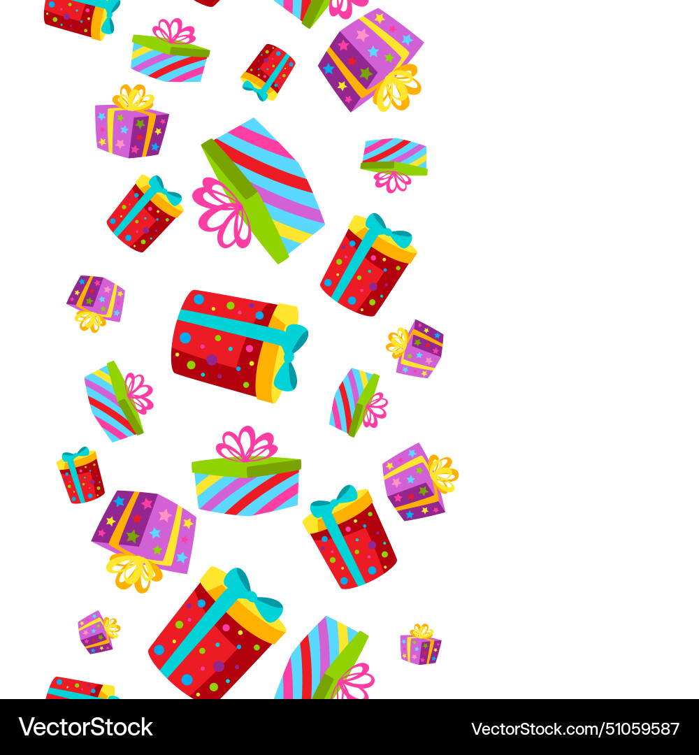 Gift boxes pattern happy birthday and party Vector Image