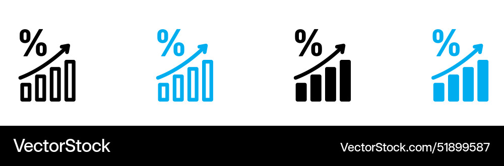 Interest growth icon showing financial increase Vector Image