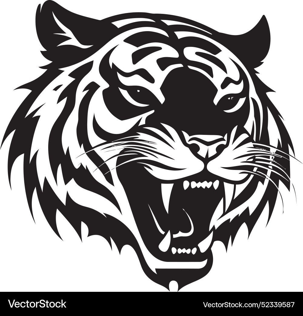 Intricate tiger graphicabstract silhouette Vector Image