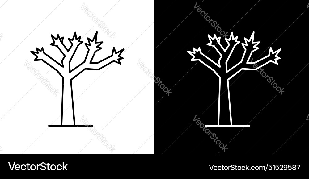 Joshua tree icon set beach plant symbol Royalty Free Vector