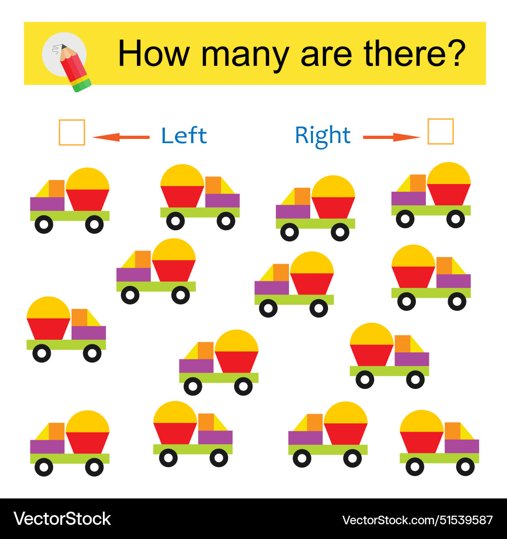 Math activity for kids developing numeracy Vector Image