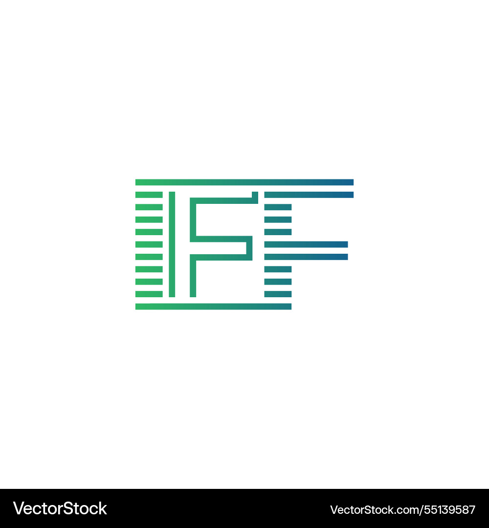 Modern iff logo design letter minimalist Vector Image