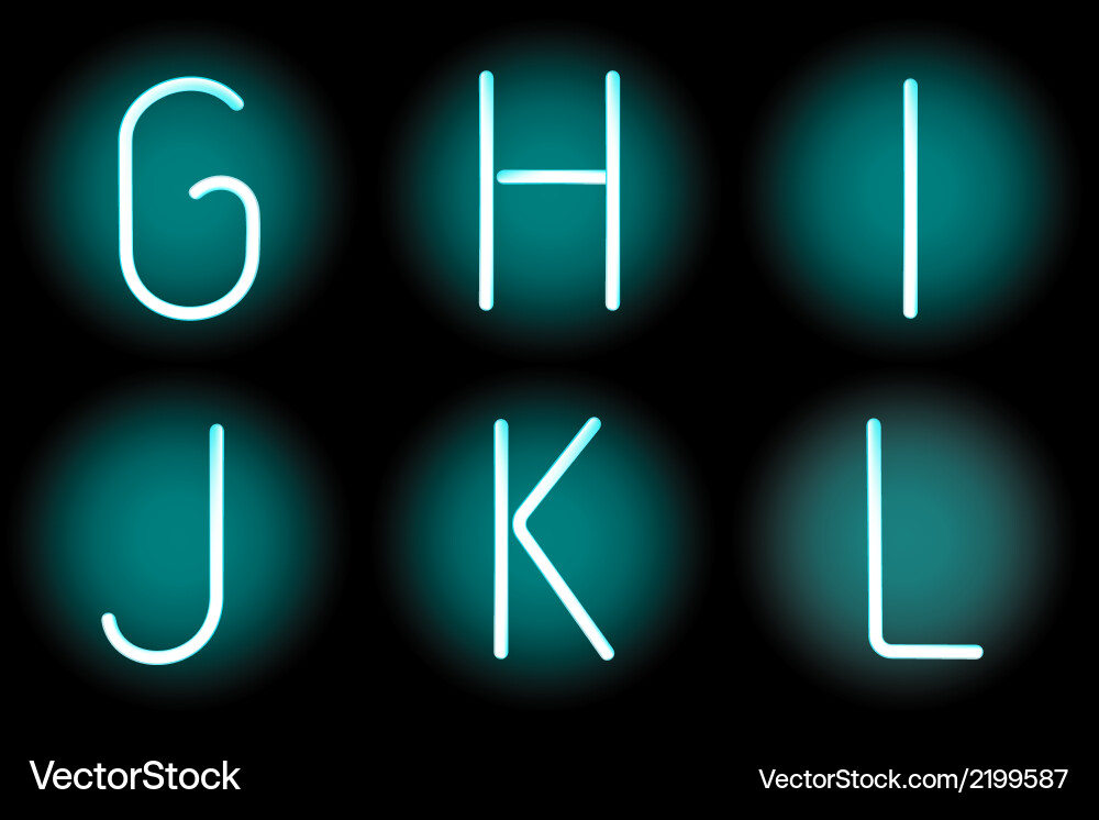 Neon letters Royalty Free Vector Image - VectorStock