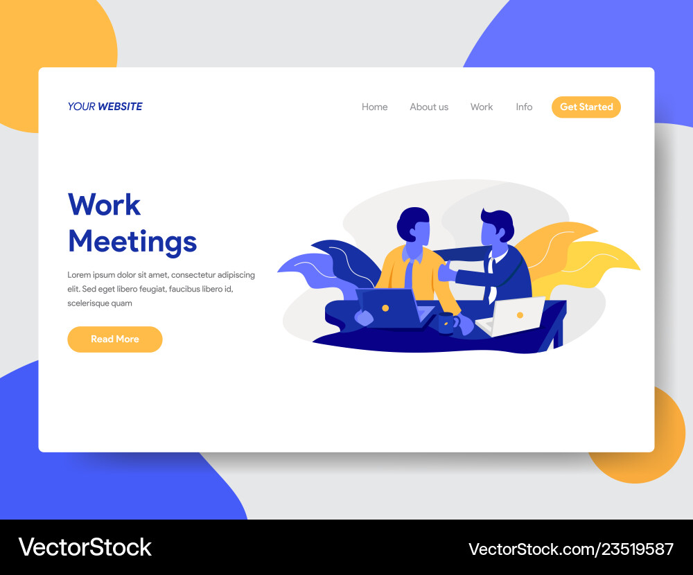 Work meeting and discussion concept Royalty Free Vector