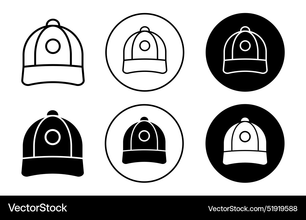 Cap icon collection of outline thin line symbol Vector Image