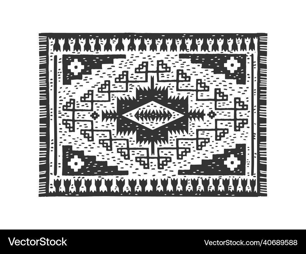 Carpet rug sketch Royalty Free Vector Image - VectorStock