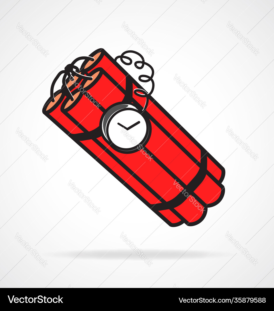 Cartoon style red dynamite bomb explosive Vector Image