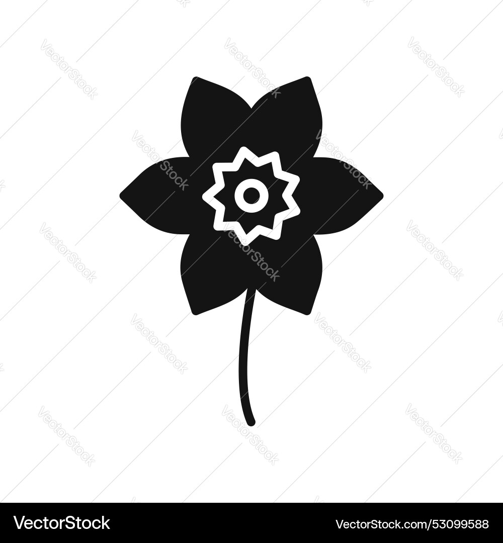 Daffodil flower icon isolated on white background Vector Image